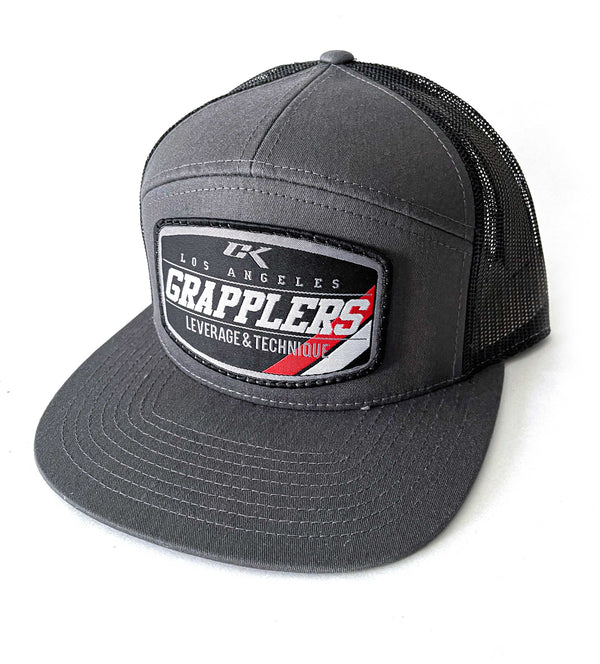 2024 NEW CK FIGHTLIFE 7-PANEL CAP "GRAPPLERS" GRAY / BLACK - CK Fight Life